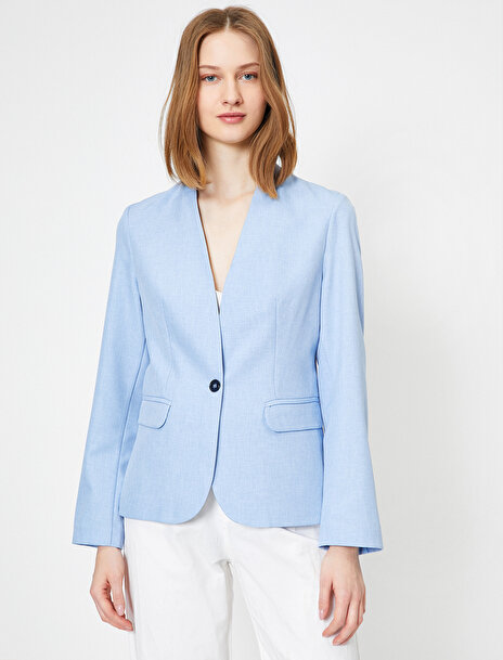 Koton Kadın Düğme Detaylı Basic Blazer Ceket Koton Kadın Düğme Detaylı Basic Blazer Ceket