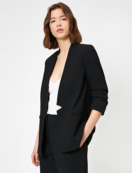 Koton Kadın Kıvrık Kollu Blazer Ceker Koton Kadın Kıvrık Kollu Blazer Ceker
