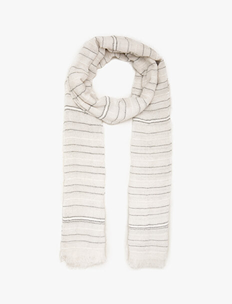 Koton Kadın Çizgili Desenli Fular