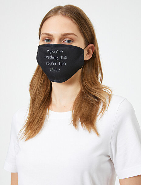 Koton Kadın Yazılı Baskılı Yıkanabilir Maske