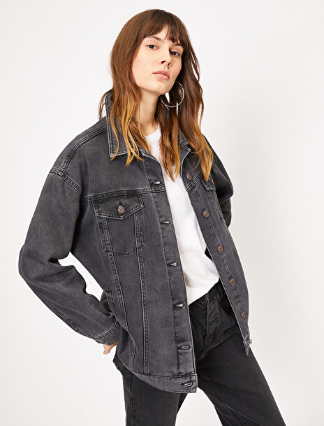 Koton Kadın Cep Detaylı Jean Jacket Koton Kadın Cep Detaylı Jean Jacket