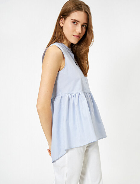 Koton Kadın Çizgili Poplin Bluz