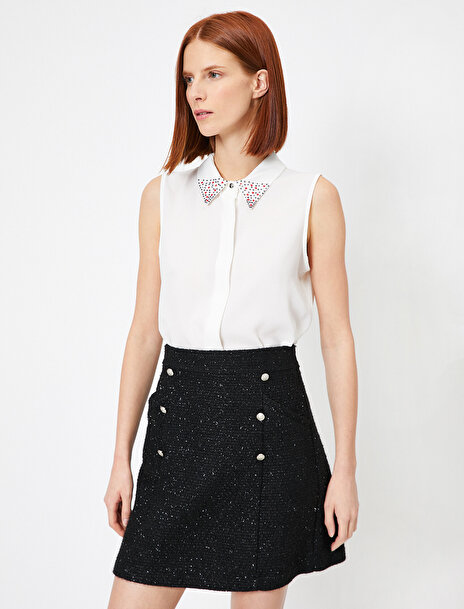 Koton Kadın Taş İşleme Detaylı Kolsuz Gömlek