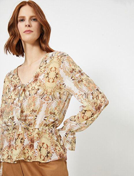 Koton Kadın Desenli Anvelop Bluz