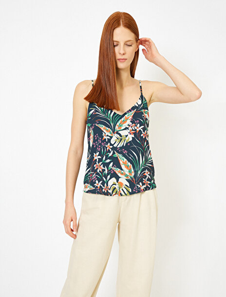 Koton Kadın Desenli İnce Askılı Atlet