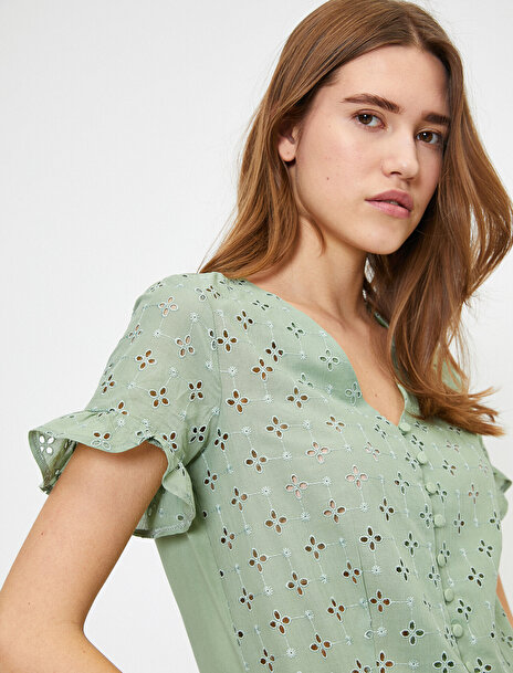 Koton Kadın İşlemeli Gömlek