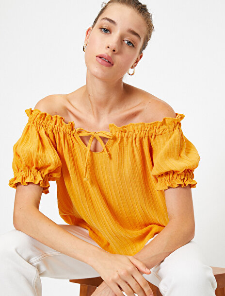 Koton Kadın Açık Omuz Kısa Kollu Bluz