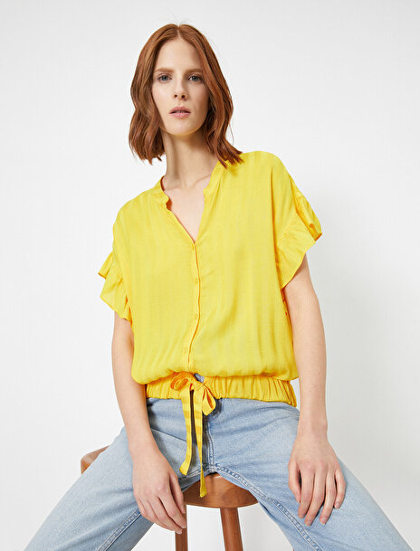 Koton Kadın Beli Bağlamalı Volan Detaylı Gömlek
