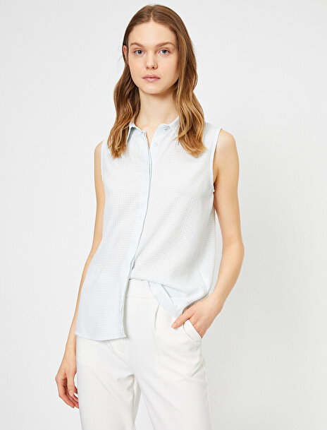 Koton Kadın Kolsuz Kareli Gömlek