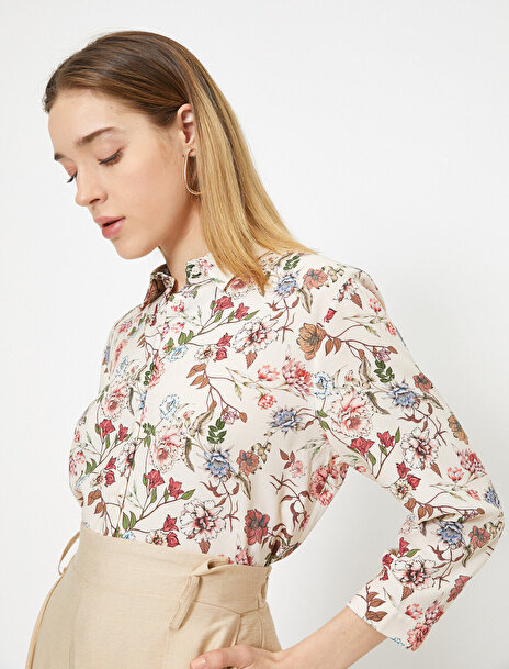 Koton Kadın Çiçek Desenli Uzun Kollu Tunik