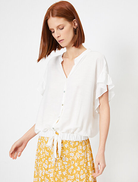 Koton Kadın Volan Detaylı Dökümlü Gömlek