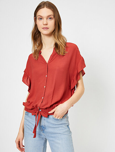 Koton Kadın Volan Detaylı Dökümlü Gömlek