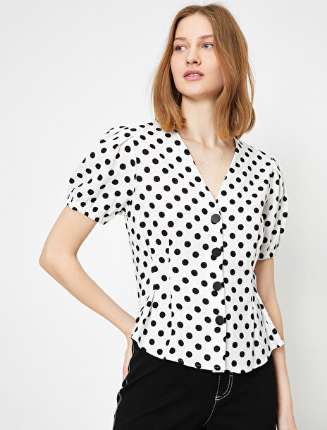 Koton Kadın Puantiye Desenli Gömlek