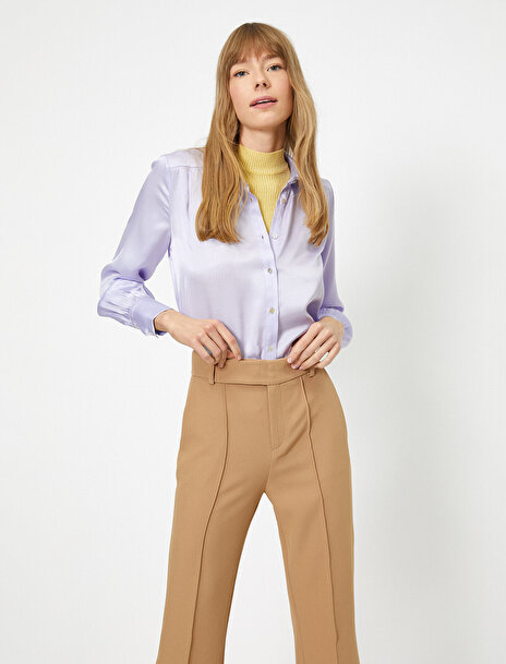 Koton Kadın Uzun Kollu Saten Gömlek