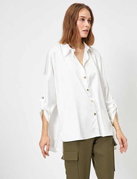 Koton Kadın Uzun Kollu Saten Gömlek