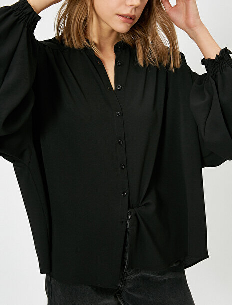 Koton Kadın Balon Kol Detaylı Uzun Kollu Gömlek