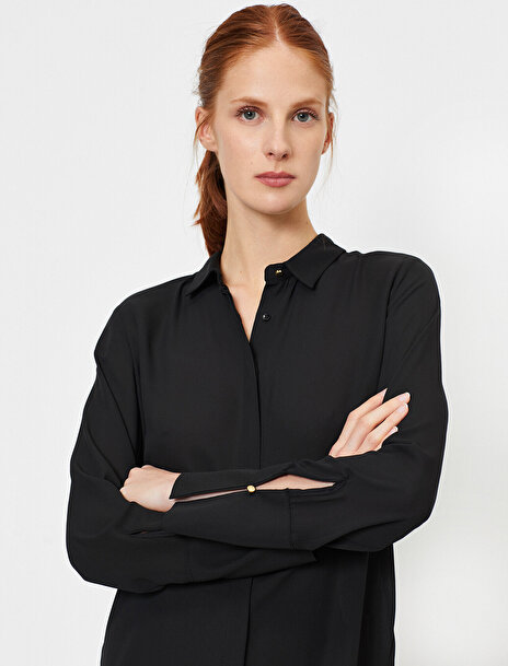 Koton Kadın Klasik Krep Gömlek