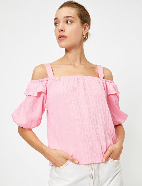 Koton Kadın Omuz Dekolteli Kısa Kollu Bluz