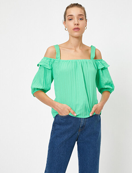 Koton Kadın Omuz Dekolteli Kısa Kollu Bluz