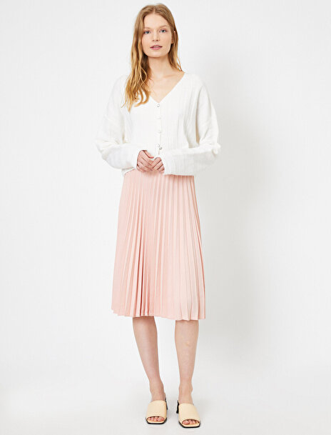 Koton Kadın Pilili Midi Etek