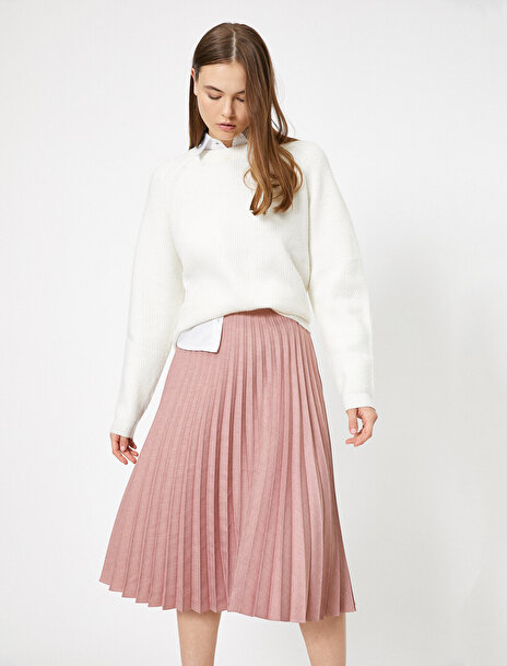 Koton Kadın Pilili Midi Etek