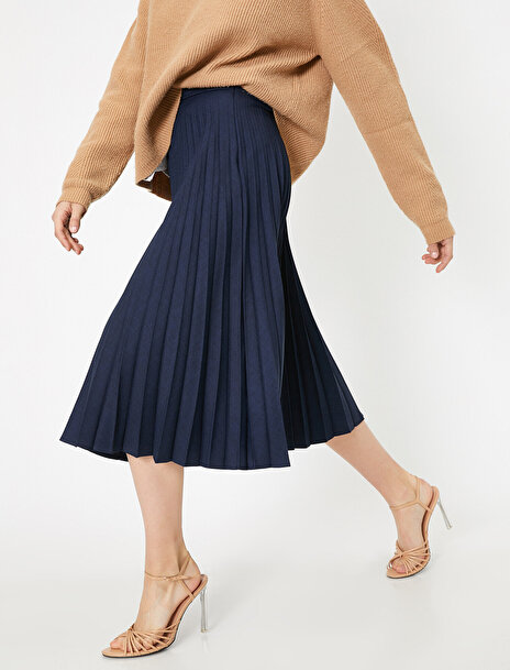 Koton Kadın Pilili Midi Etek