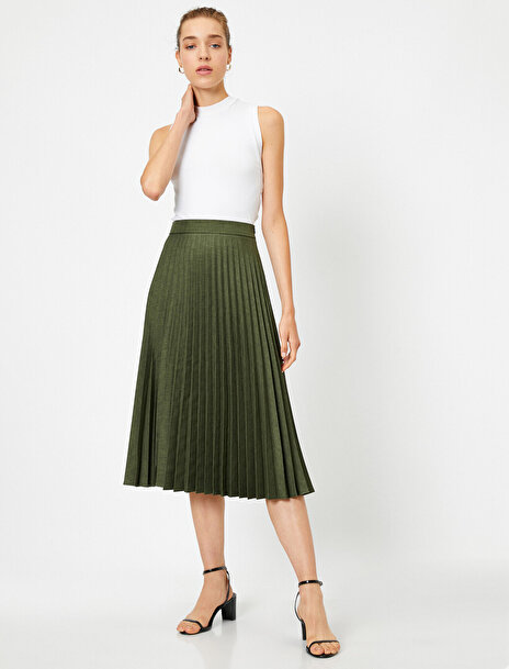 Koton Kadın Pilili Midi Etek