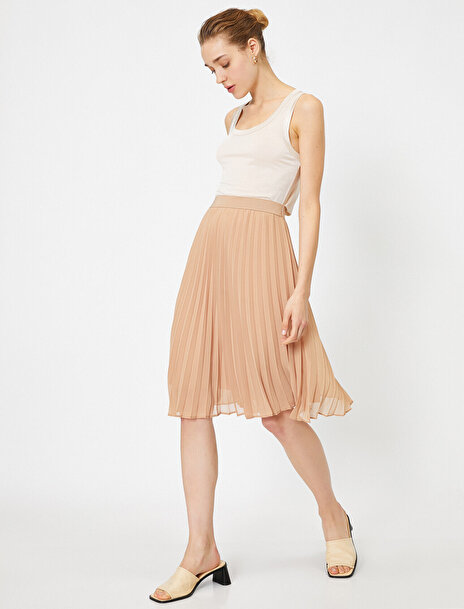 Koton Kadın Beli Lastikli Pilili Etek