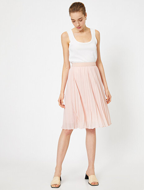 Koton Kadın Beli Lastikli Pilili Etek