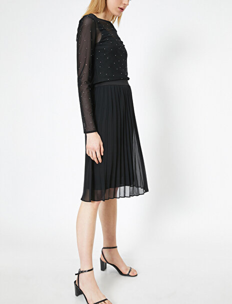 Koton Kadın Beli Lastikli Pilili Etek