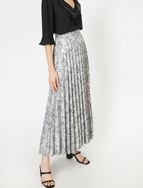 Koton Kadın Desenli Pilili Uzun Etek Koton Kadın Desenli Pilili Uzun Etek