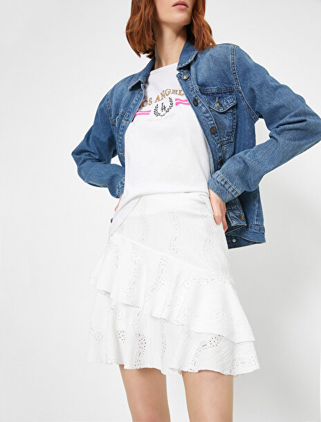 Koton Kadın Skirtly Yours Styled by Melis Ağazat - Fırfır Detaylı Etek Koton Kadın Skirtly Yours Styled by Melis Ağazat - Fırfır Detaylı Etek