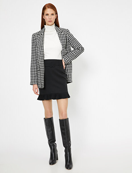 Koton Kadın Kemerli Fırfır Detaylı Mini Etek