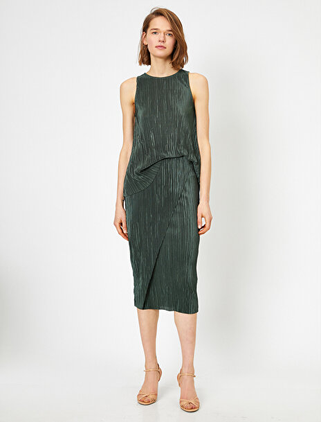 Koton Kadın Normal Bel Dar Kalıp Midi Etek