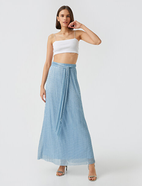 Koton Kadın Kemer Detaylı Parlak Uzun Etek Koton Kadın Kemer Detaylı Parlak Uzun Etek