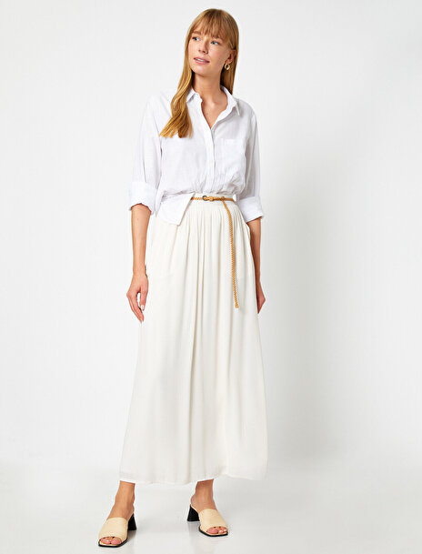 Koton Kadın Kemer Detaylı Etek