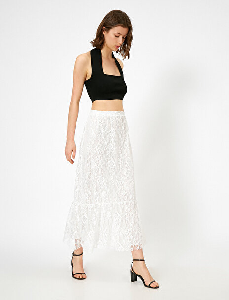 Koton Kadın Dantel Detaylı Etek