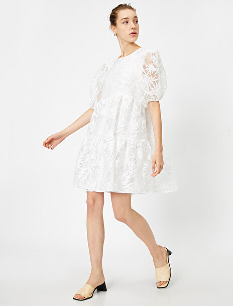 Koton Kadın Balon Kollu Midi Elbise