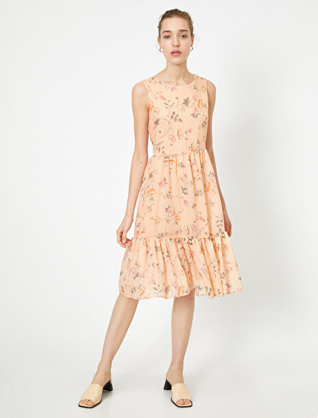 Koton Kadın Çiçek Desenli Midi Elbise