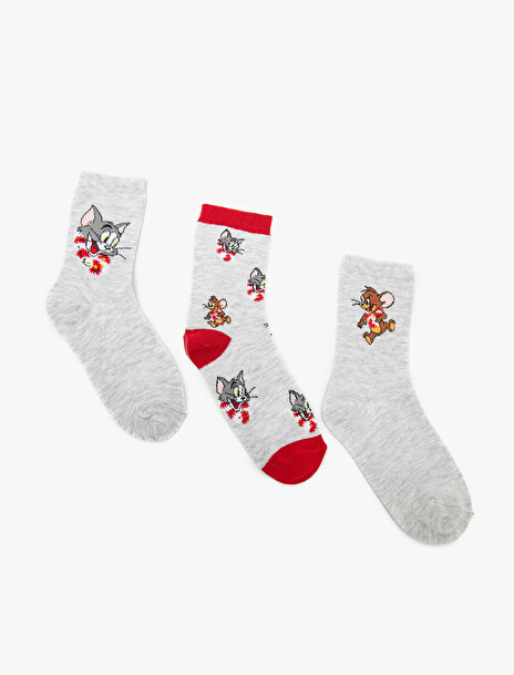 Koton Kadın Tom ve Jerry Lisanslı Baskılı Kadın Çorap