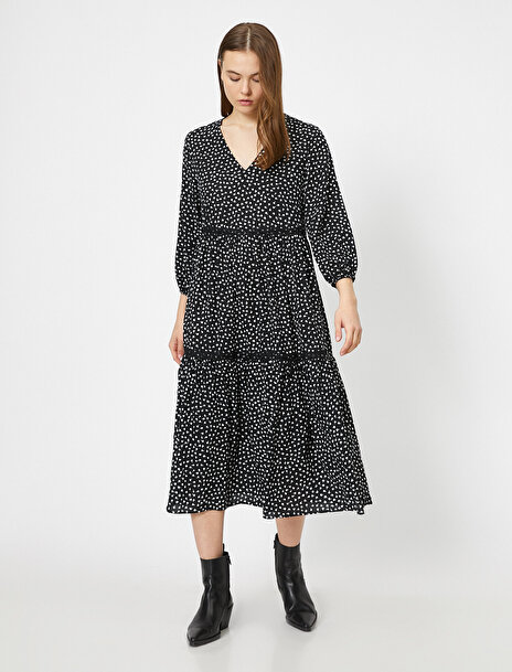 Koton Kadın Çiçek Desenli Dantel Detaylı Elbise Koton Kadın Çiçek Desenli Dantel Detaylı Elbise