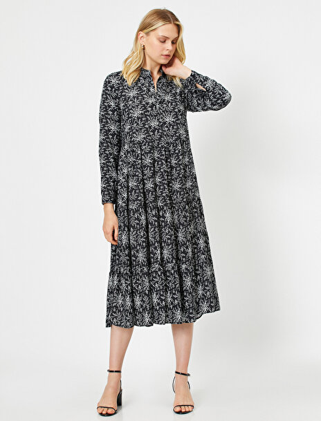 Koton Kadın Desenli Dantel Detaylı Maxi Elbise Koton Kadın Desenli Dantel Detaylı Maxi Elbise