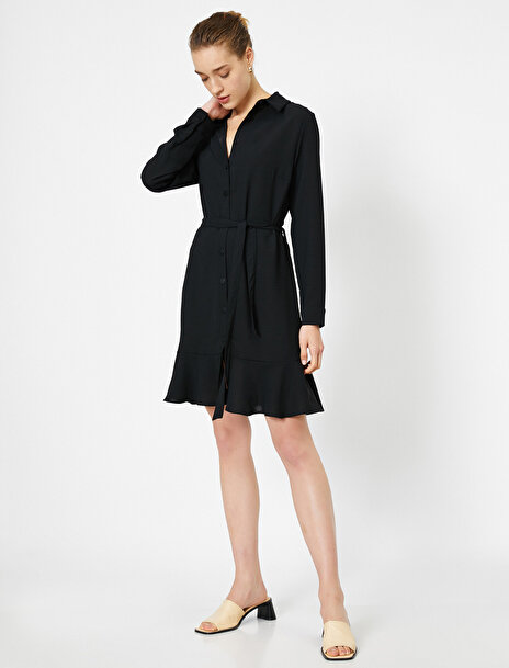 Koton Kadın Eteği Volan Detaylı Gömlek Elbise