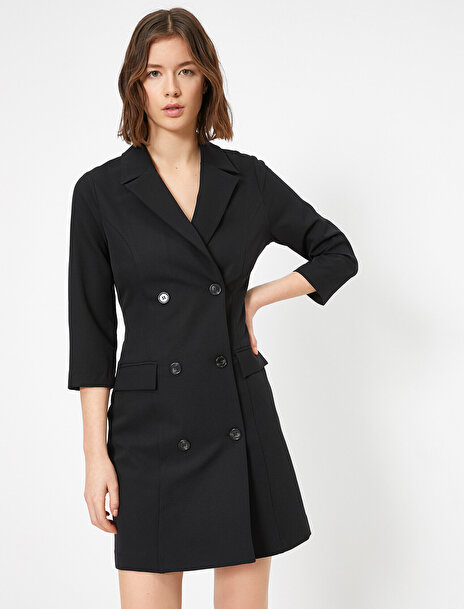 Koton Kadın Siyah Ceket Elbise