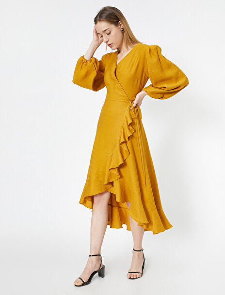 Koton Kadın Balon Kollu Anvelop Elbise