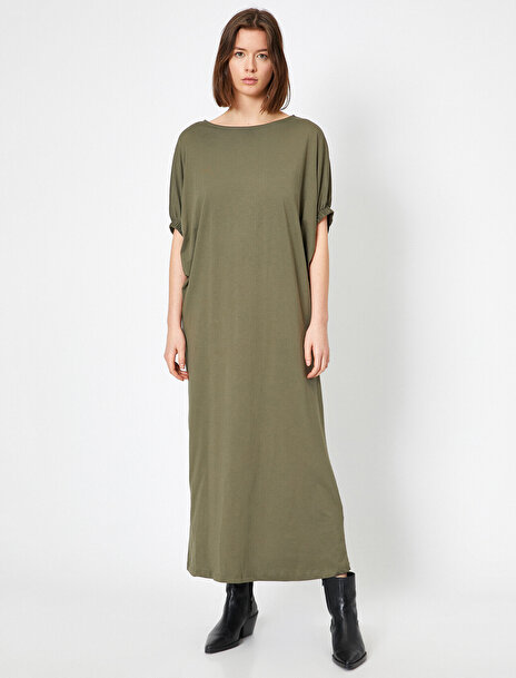 Koton Kadın Bisiklet Yaka Midi Elbise