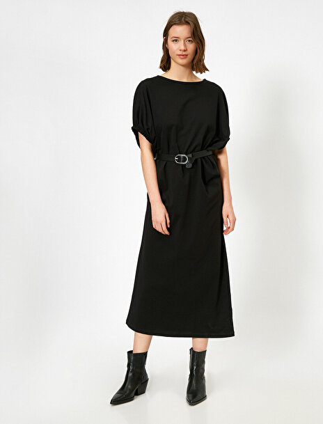 Koton Kadın Bisiklet Yaka Midi Elbise