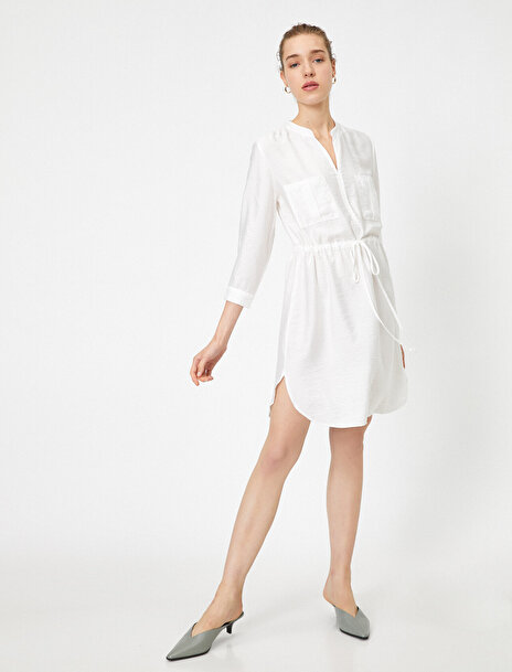 Koton Kadın Hakim Yaka Uzun Kollu Cep Detaylı Beli Bağlamalı Midi Elbise Koton Kadın Hakim Yaka Uzun Kollu Cep Detaylı Beli Bağlamalı Midi Elbise