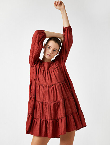 Koton Kadın Jakar Leopar Desenli Mini Elbise Koton Kadın Jakar Leopar Desenli Mini Elbise