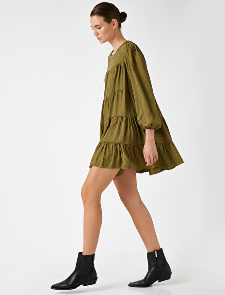 Koton Kadın Jakar Leopar Desenli Mini Elbise Koton Kadın Jakar Leopar Desenli Mini Elbise